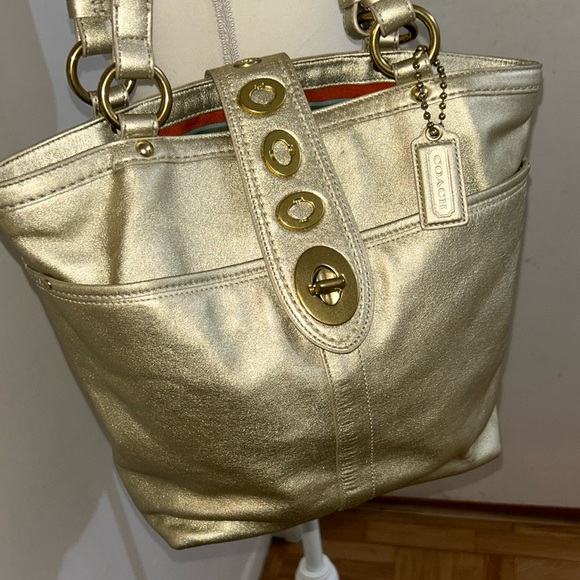 Coach | Bags | Coach Legacy Gold Leather Shoulder Bag F3757 65th ...